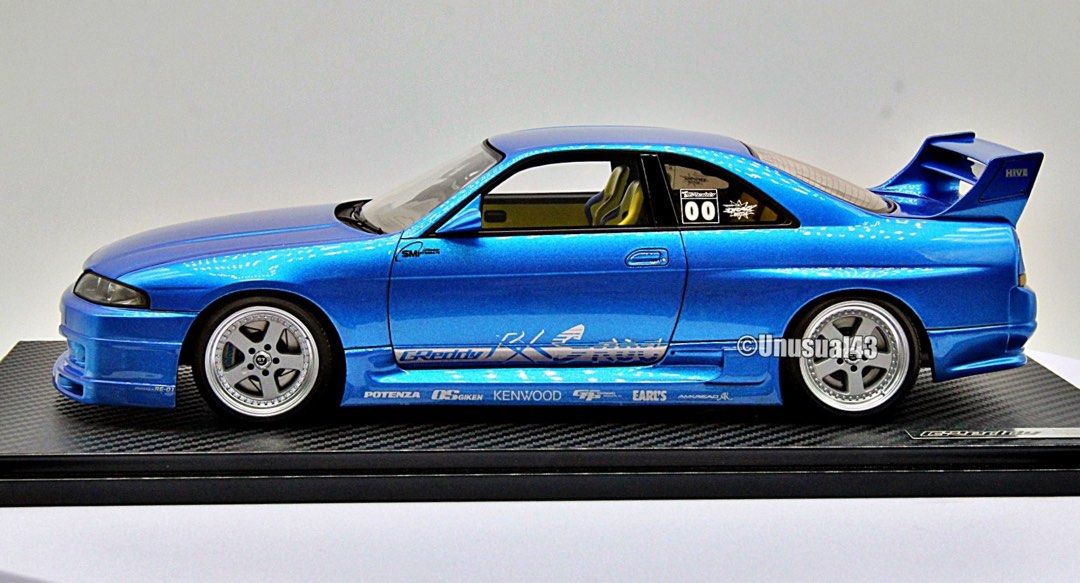 1/18 Ignition Model GReddy GT-R (BCNR33) Blue Metallic, Hobbies & Toys, Toys & Games on Carousell