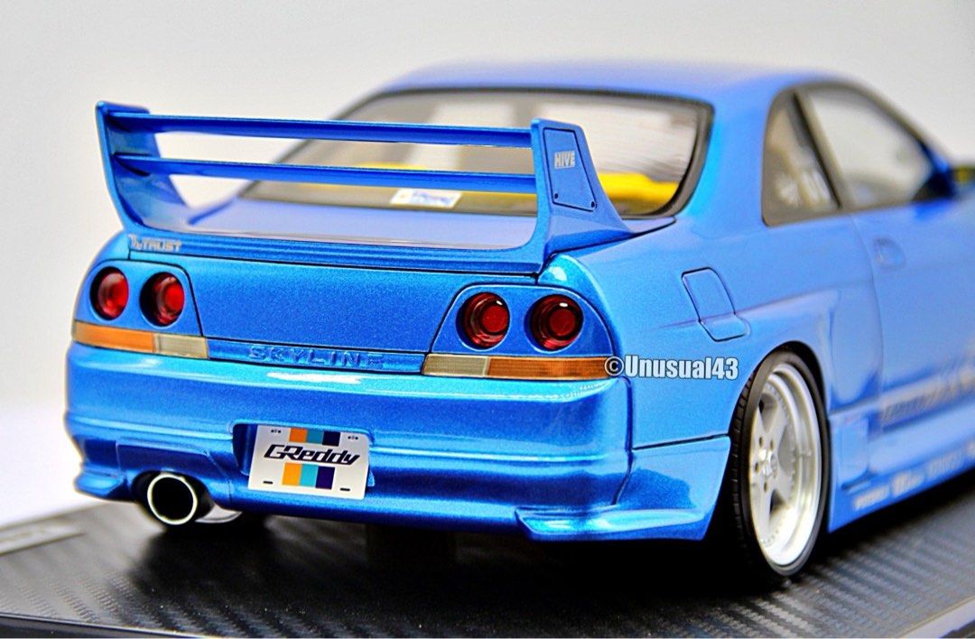 1/18 Ignition Model GReddy GT-R (BCNR33) Blue Metallic, Hobbies & Toys, Toys & Games on Carousell