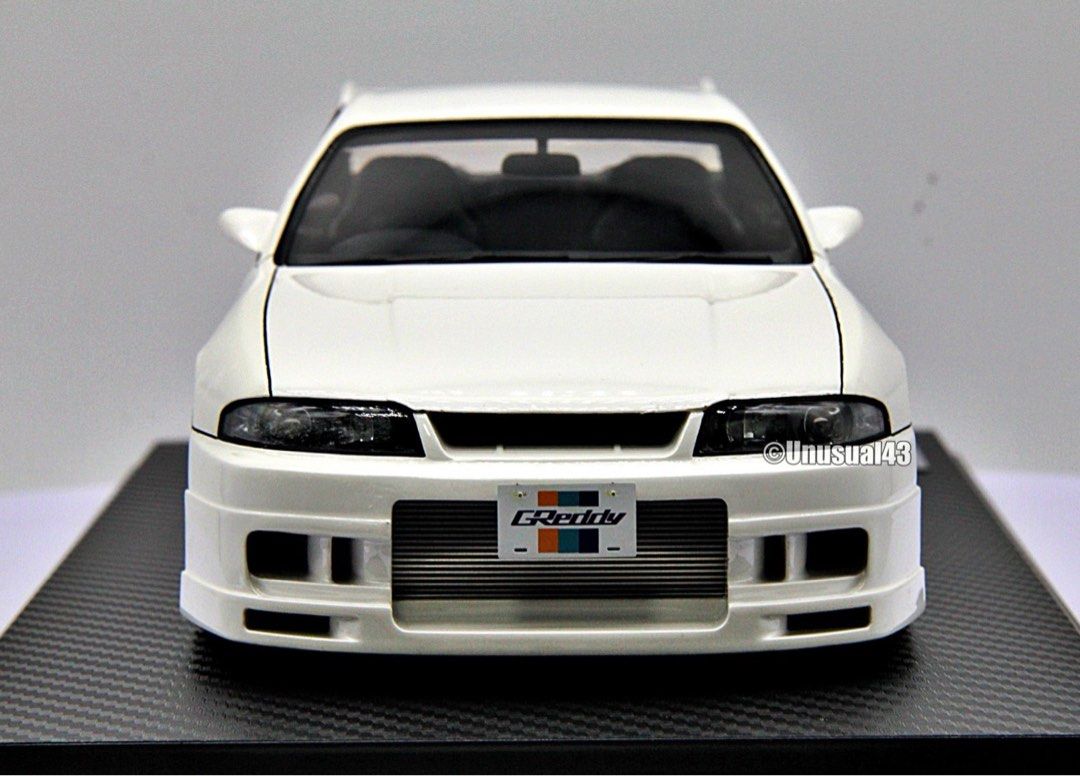 1/18 Ignition Model GReddy GT-R (BCNR33) Pearl White, Hobbies & Toys, Toys & Games on Carousell