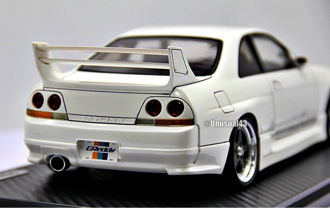 1/18 Ignition Model GReddy GT-R (BCNR33) Pearl White, Hobbies & Toys, Toys & Games on Carousell