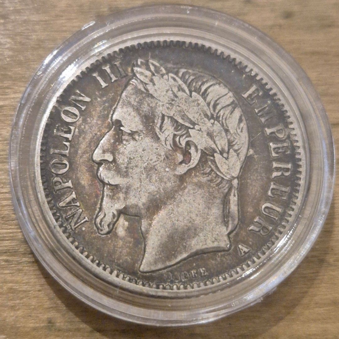 1868 France Emperor Napoleon III 1 Franc Silver Coin, Hobbies & Toys ...
