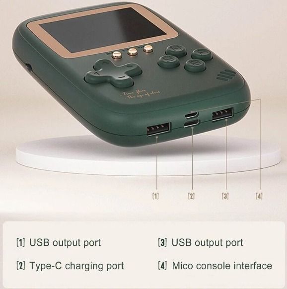 2IN1 Power Bank Portable Fast Charger 5000mAh Retro Game Console TF USB ...