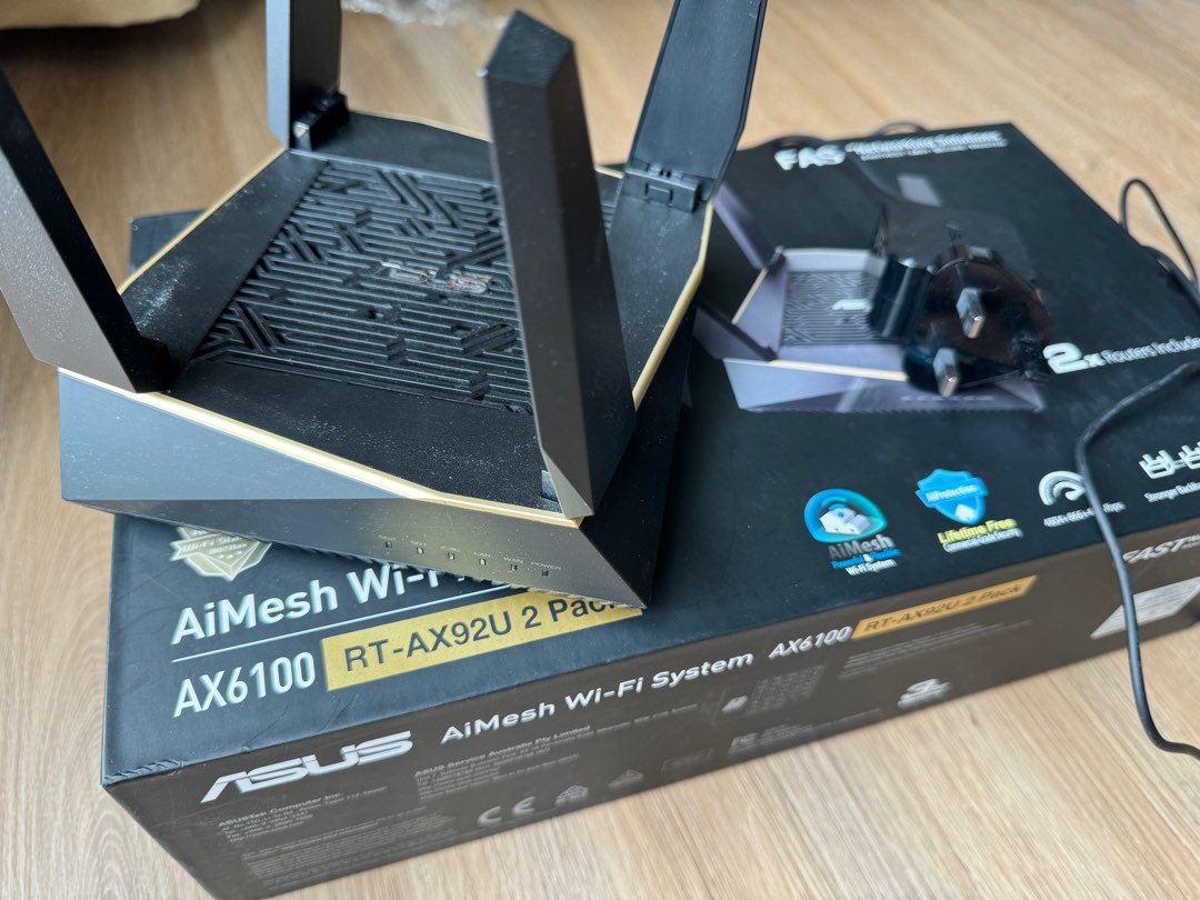 ASUS AX6100 WiFi 6 Gaming Mesh Router (RT-AX92U) - Tri-Band Gigabit ...