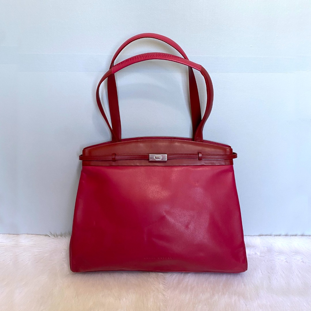 Braun Buffel Crimson Red Leather Shoulder Bag, Women's Fashion, Bags ...