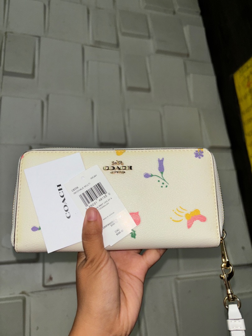 Coach C8336 Long Zip Around Wallet With Dreamy Veggie Print Chalk Multi ...