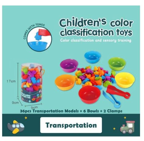 Color and Shape Classification toy, Sorting, counting, matching game ...