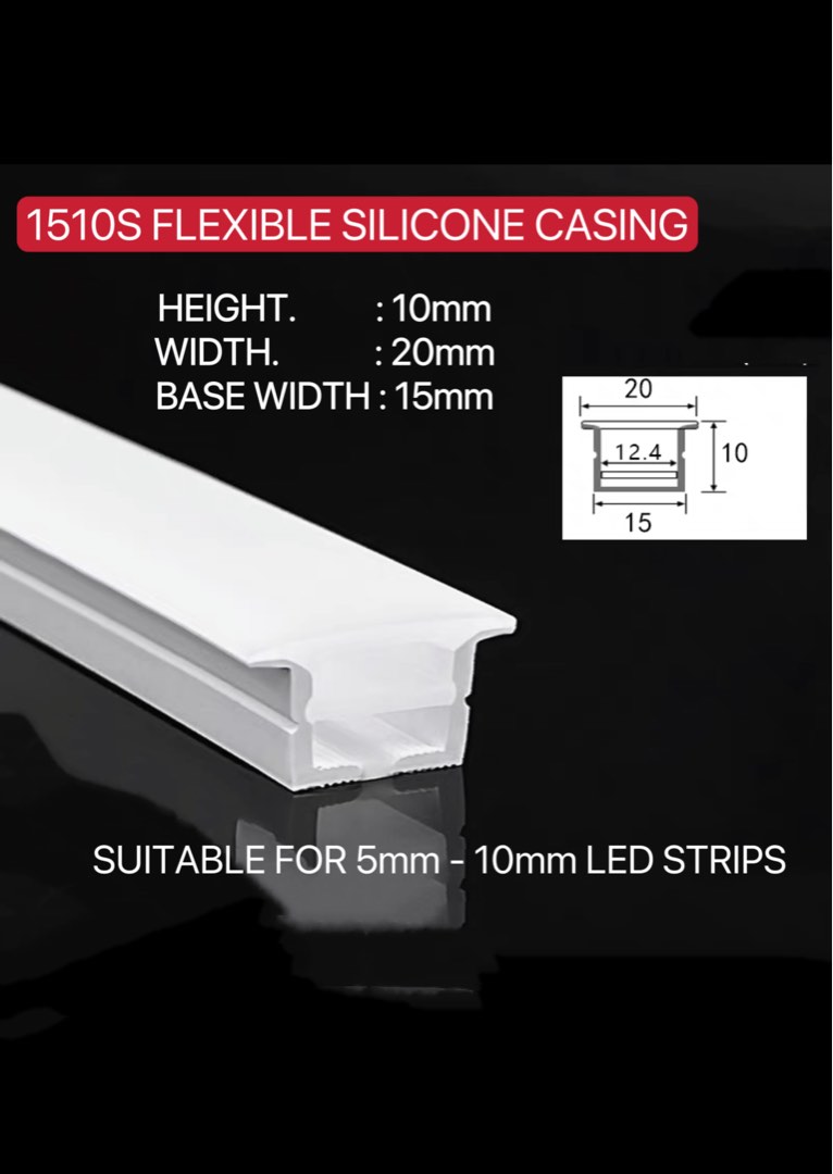 Flexible Silicon LED Strip Light Diffuser Channel LED Profile Recessed ...