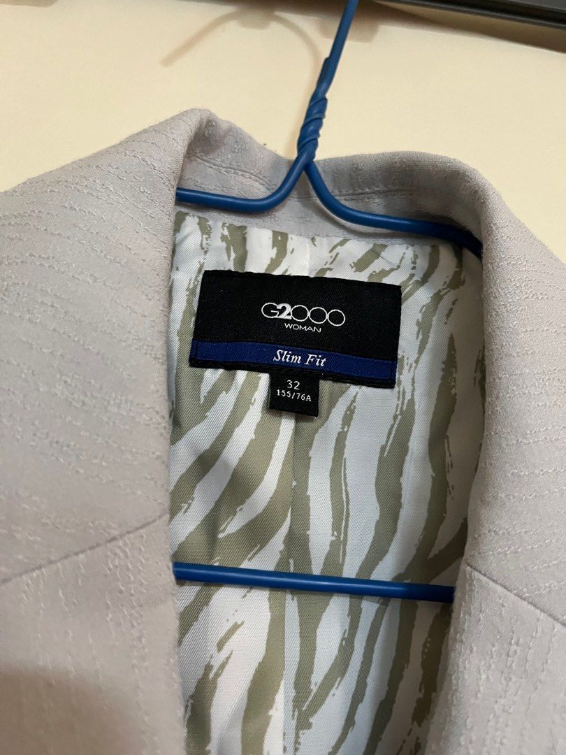 G2000 灰藍色西裝 輕外套 面試 返工 OL, 女裝, 外套及戶外衣服 - Carousell