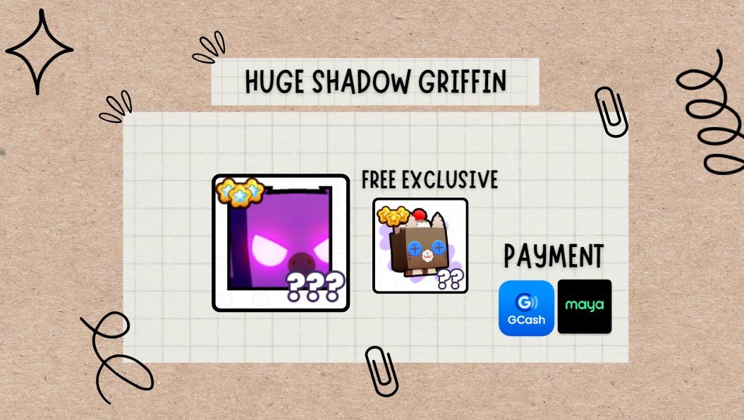 Huge Shadow Griffin (Pet Simulator), Video Gaming, Gaming Accessories ...