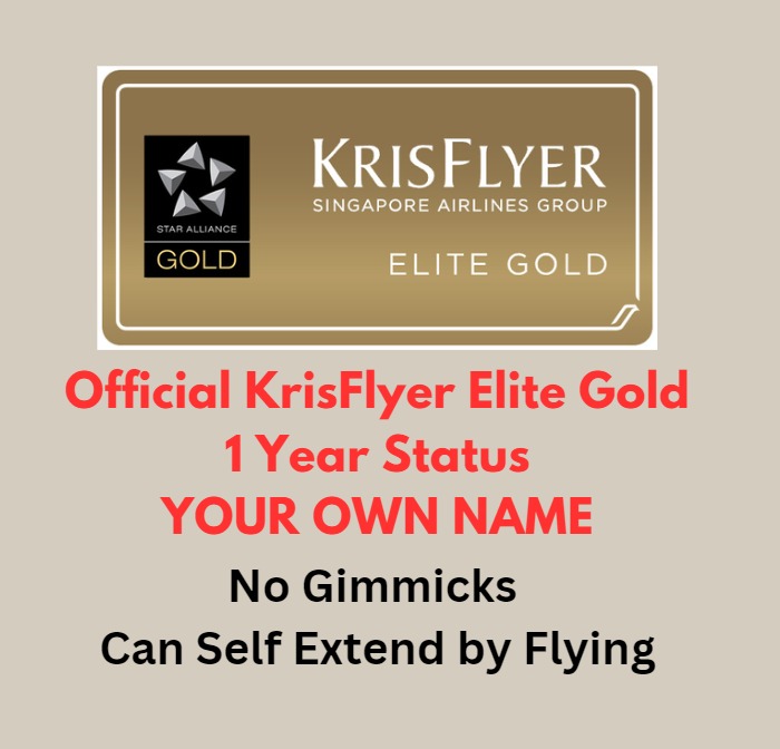 KrisFlyer Elite Gold Membership 1 Year Official Star Alliance Gold ...
