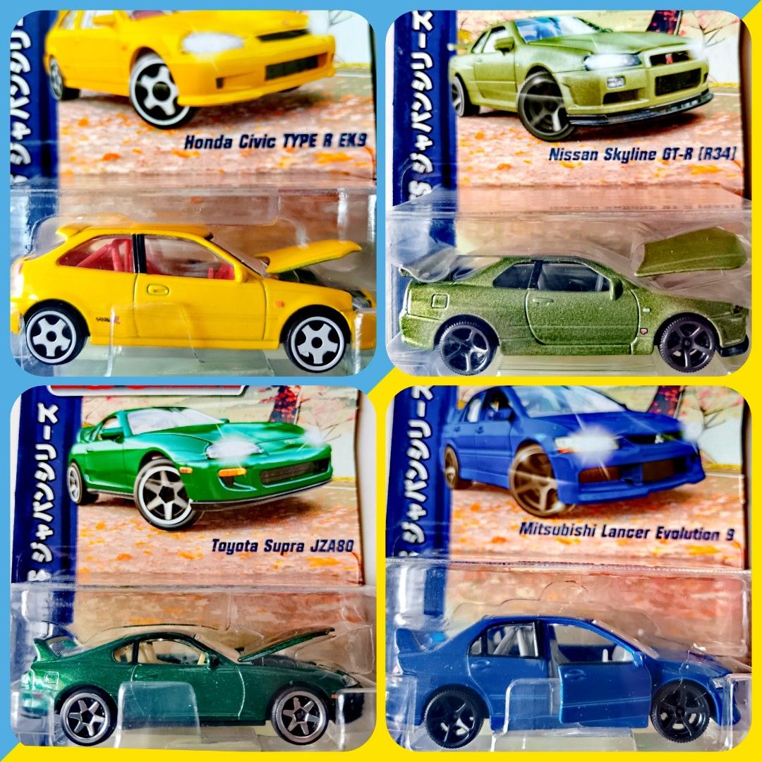 MAJORETTE JAPAN SERIES Nissan Skyline + Honda Civic EK9 + Mitsubishi ...