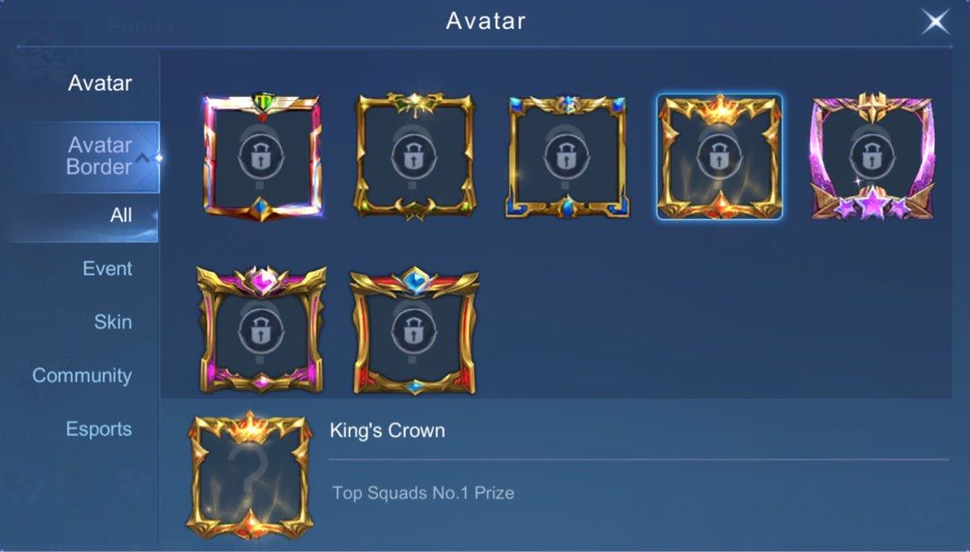 Mobile Legends King's Crown Border | MLBB King's Crown | TOP 1 Squad ...