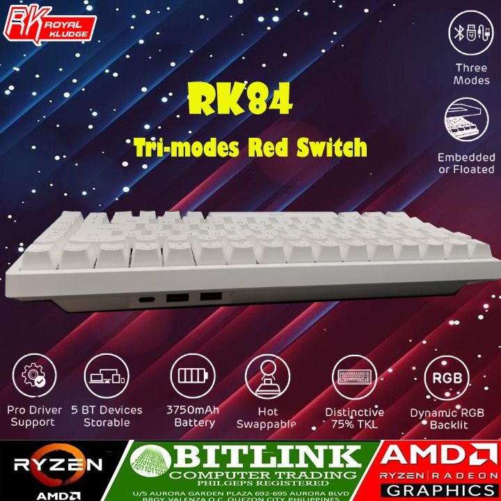 ROYAL KLUDGE RK84 WIRELESS MECHANICAL KEYBOARD, Computers & Tech, Parts & Accessories, Computer ...