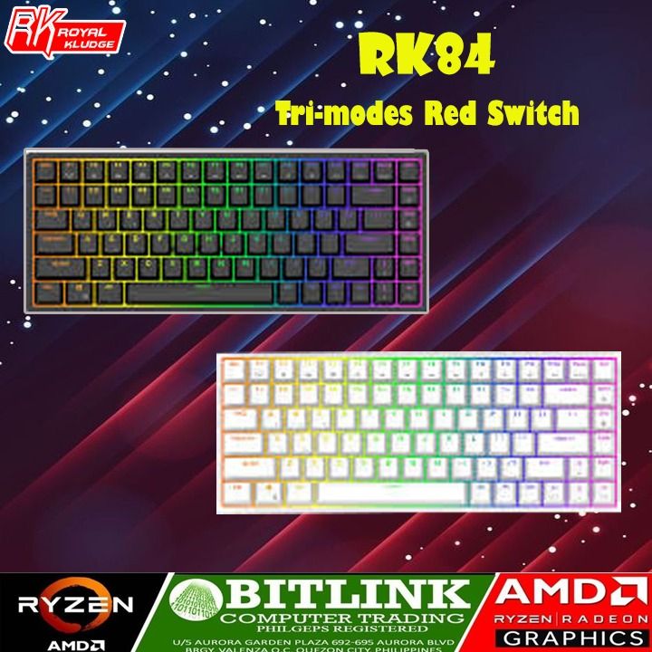 ROYAL KLUDGE RK84 WIRELESS MECHANICAL KEYBOARD, Computers & Tech, Parts ...