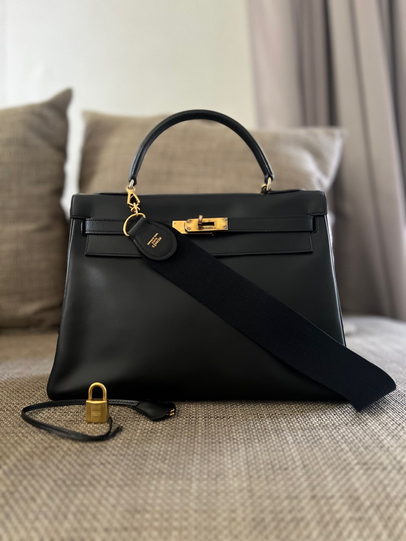 SALE! Authentic Hermes Kelly Vintage Black, Luxury, Bags & Wallets on ...
