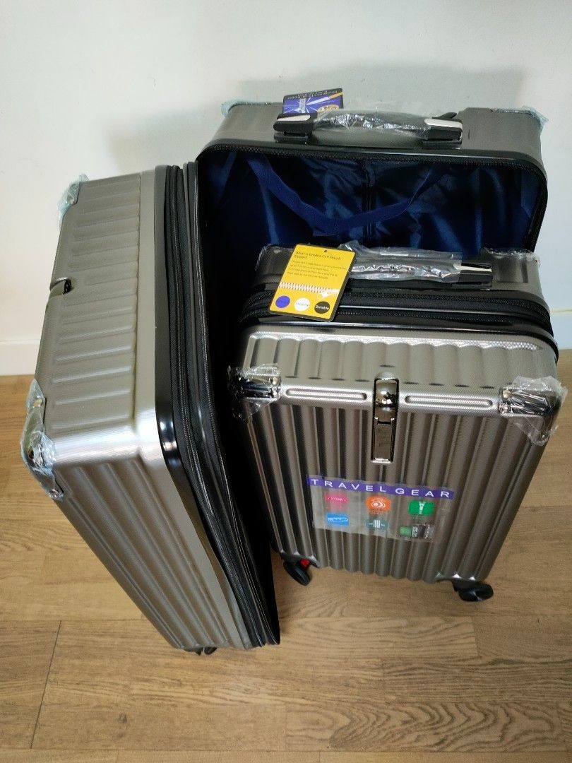 set of 2 pcs expandable luggage - one small carry on, one large checked ...