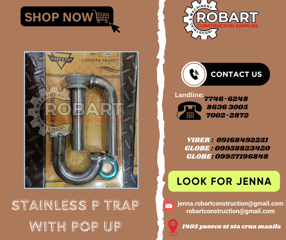 STAINLESS P TRAP WITH POP UP, Commercial & Industrial, Construction ...