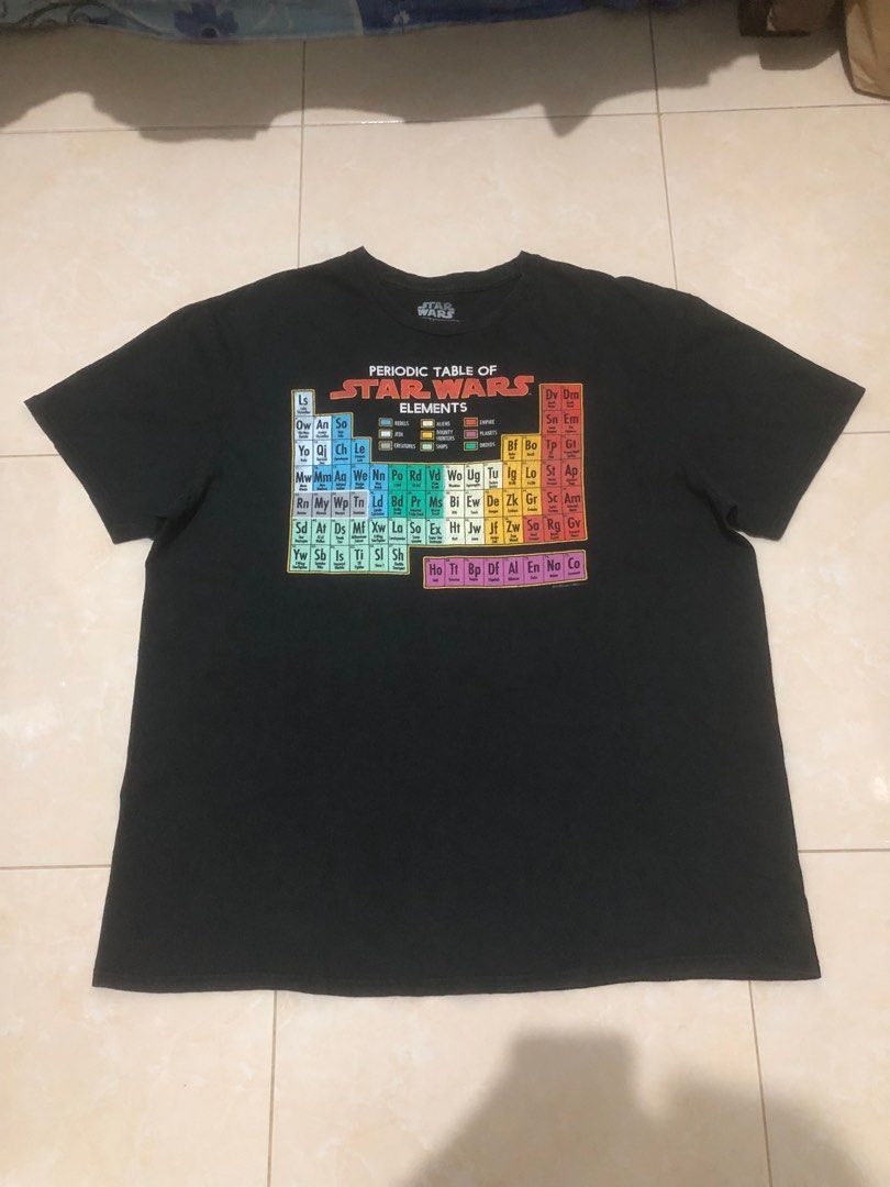 Star Wars Kaos hitam film Star wars gambar Tabel periodik, Fesyen Pria ...