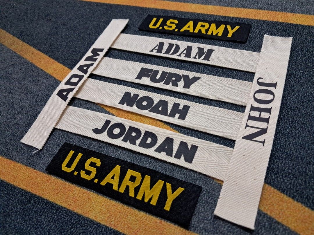 US Army White Name Tape, Men's Fashion, Coats, Jackets and Outerwear on ...