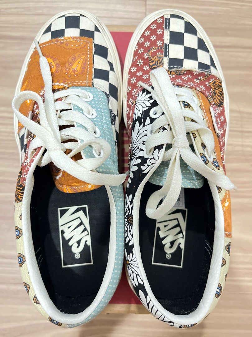 Vans (Tiger Patchwork) Biktrwht, Women's Fashion, Footwear, Sneakers on ...