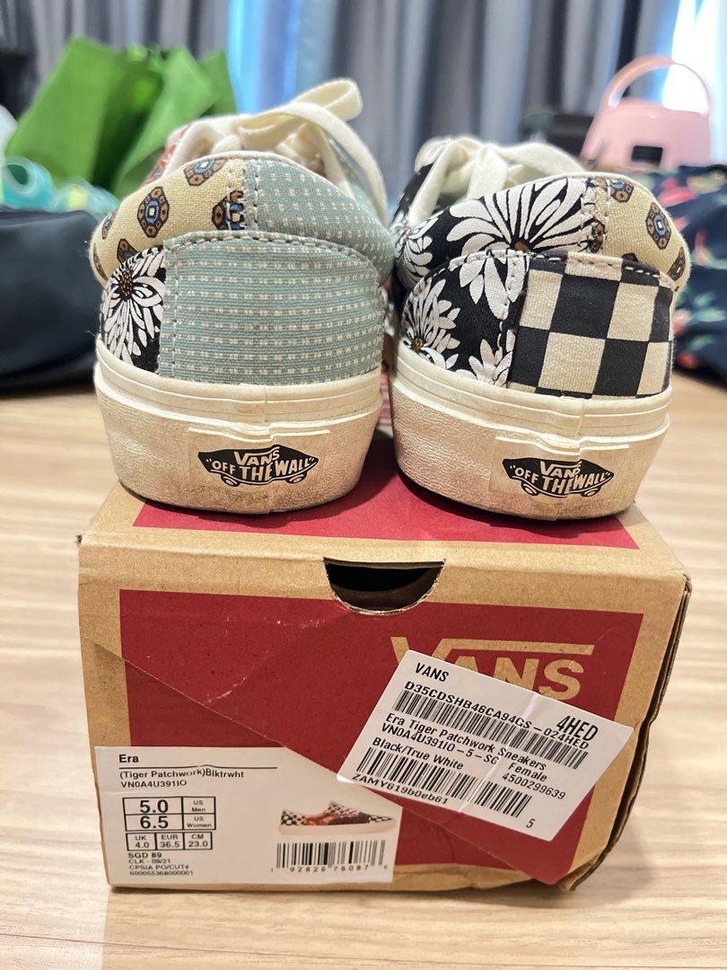 Vans (Tiger Patchwork) Biktrwht, Women's Fashion, Footwear, Sneakers on ...