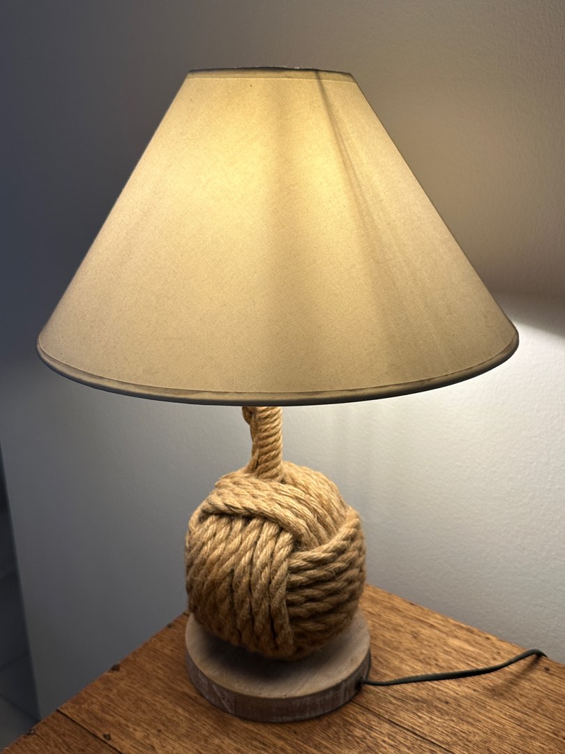 Vintage lamp with rope base, Furniture & Home Living, Lighting & Fans ...