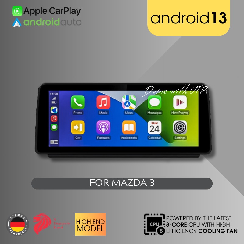 2K QLED HIGH-END LATEST ANDROID 13 ANDROID PLAYER FOR MAZDA 3 2013-2018 ...