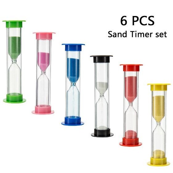 6pcs Sand Timer Colorful Study Minutes Countdown Task Completion ...