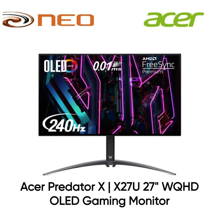 Acer Predator X | X27U 27" WQHD OLED Gaming Monitor with 240Hz Refresh ...