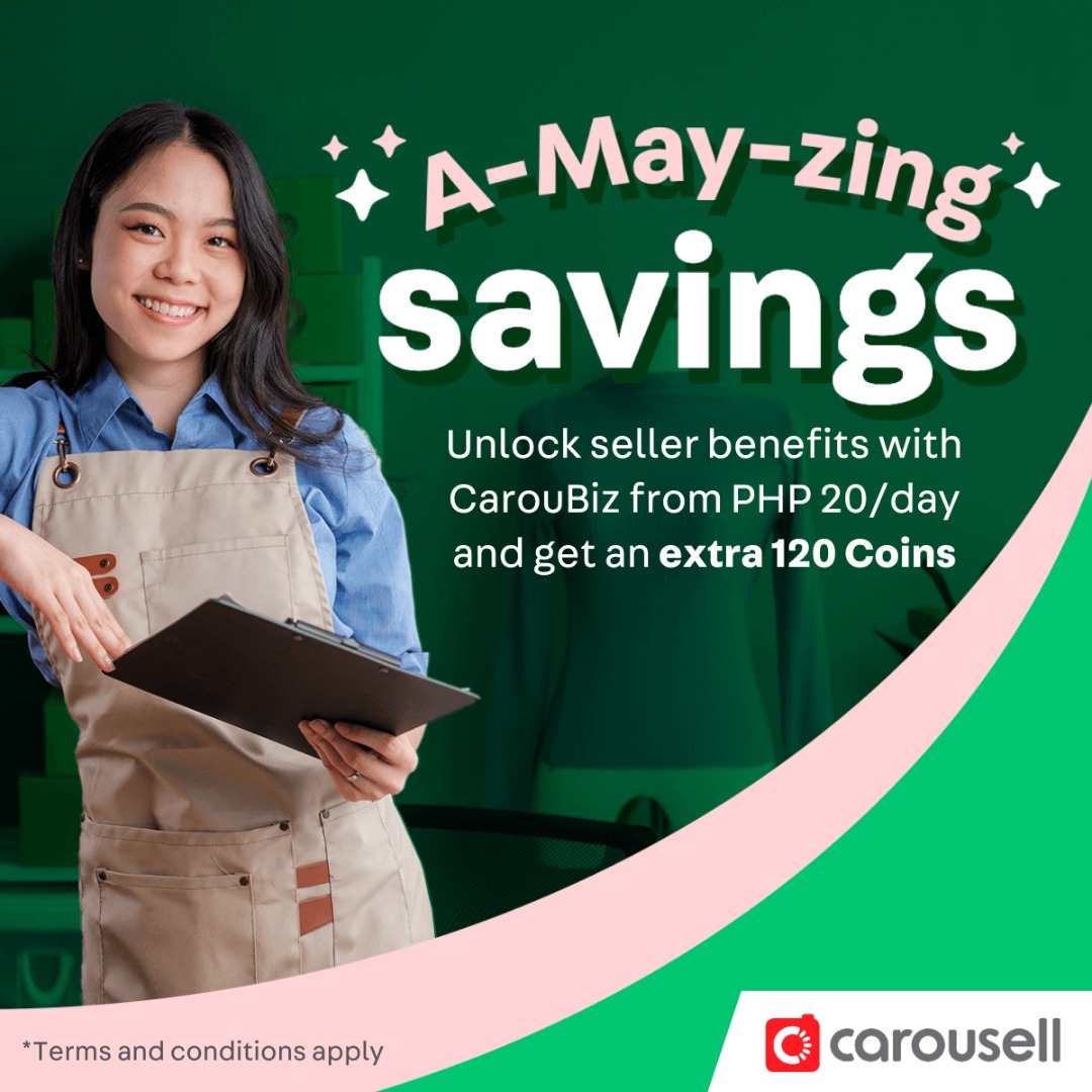 A-MAY-ZING savings with CarouBiz Grow your biz-ness for only PHP20/ day!, Announcements on Carousell