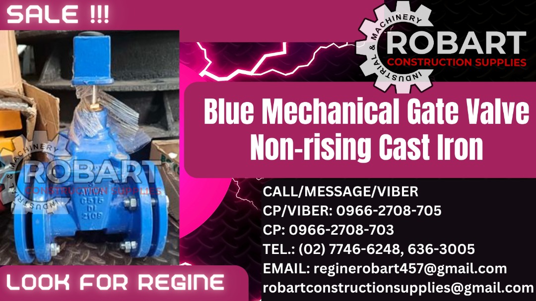 Blue Mechanical Gate Valve Non-rising Cast Iron, Commercial ...