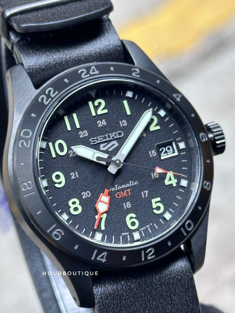 Brand New Seiko 5 PVD Black Explorer Mens Automatic FieldWatch SSK025k1 ...