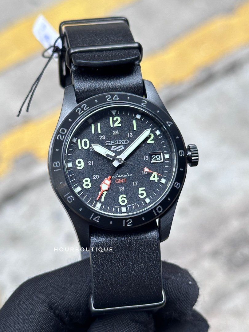 Brand New Seiko 5 PVD Black Explorer Mens Automatic FieldWatch SSK025k1 ...