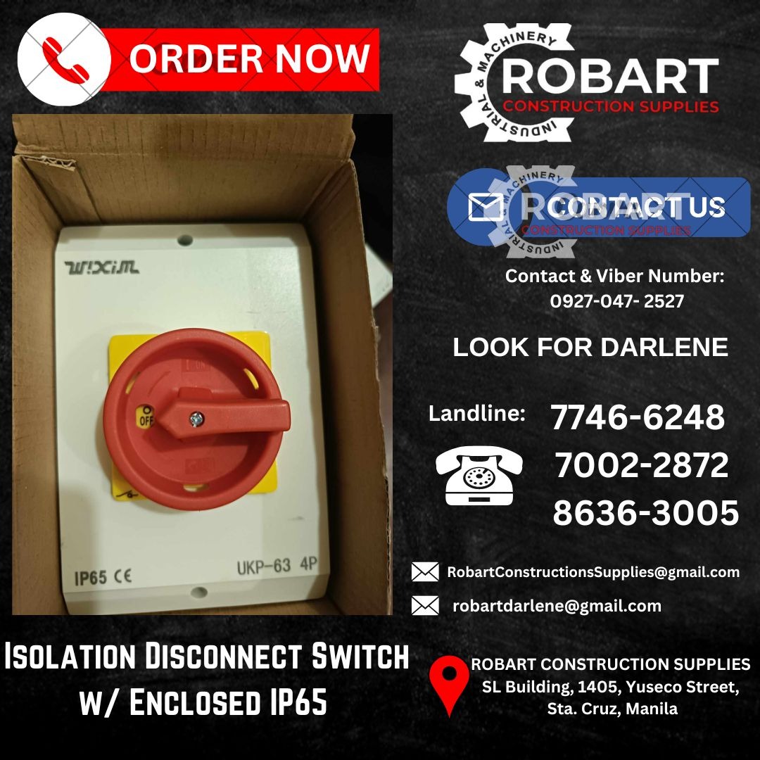 BRANDNEW Isolation Disconnect Switch w/ Enclosed IP65, Commercial ...