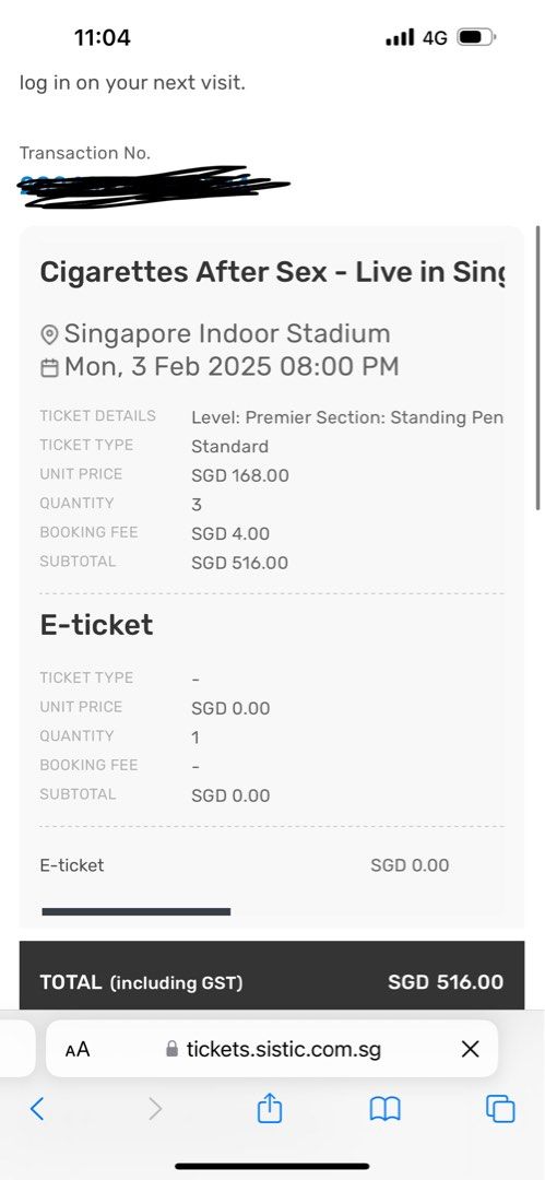 Cigarettes After Sex Standing X3 Tickets And Vouchers Event Tickets On