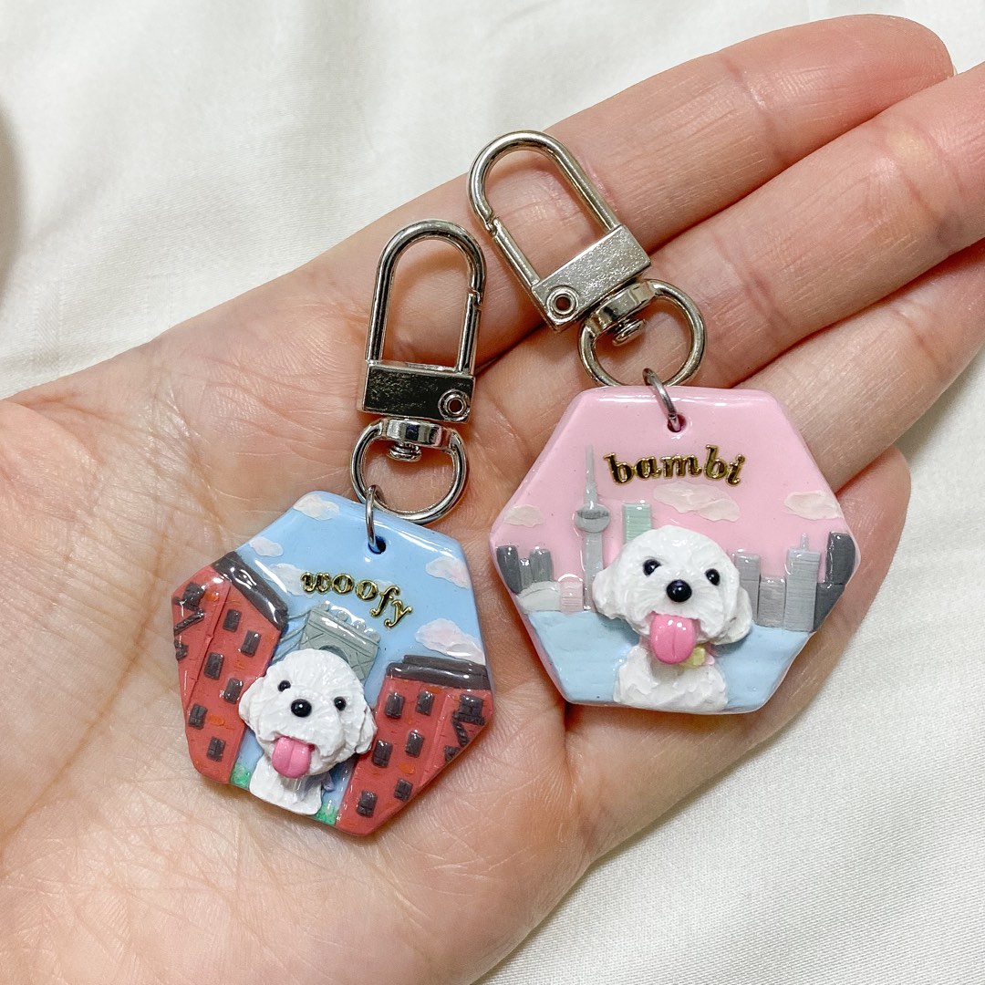 Custom Dog Portrait Tags | Customised Theme Dog Tag , Cat Tag, Pet ID ...