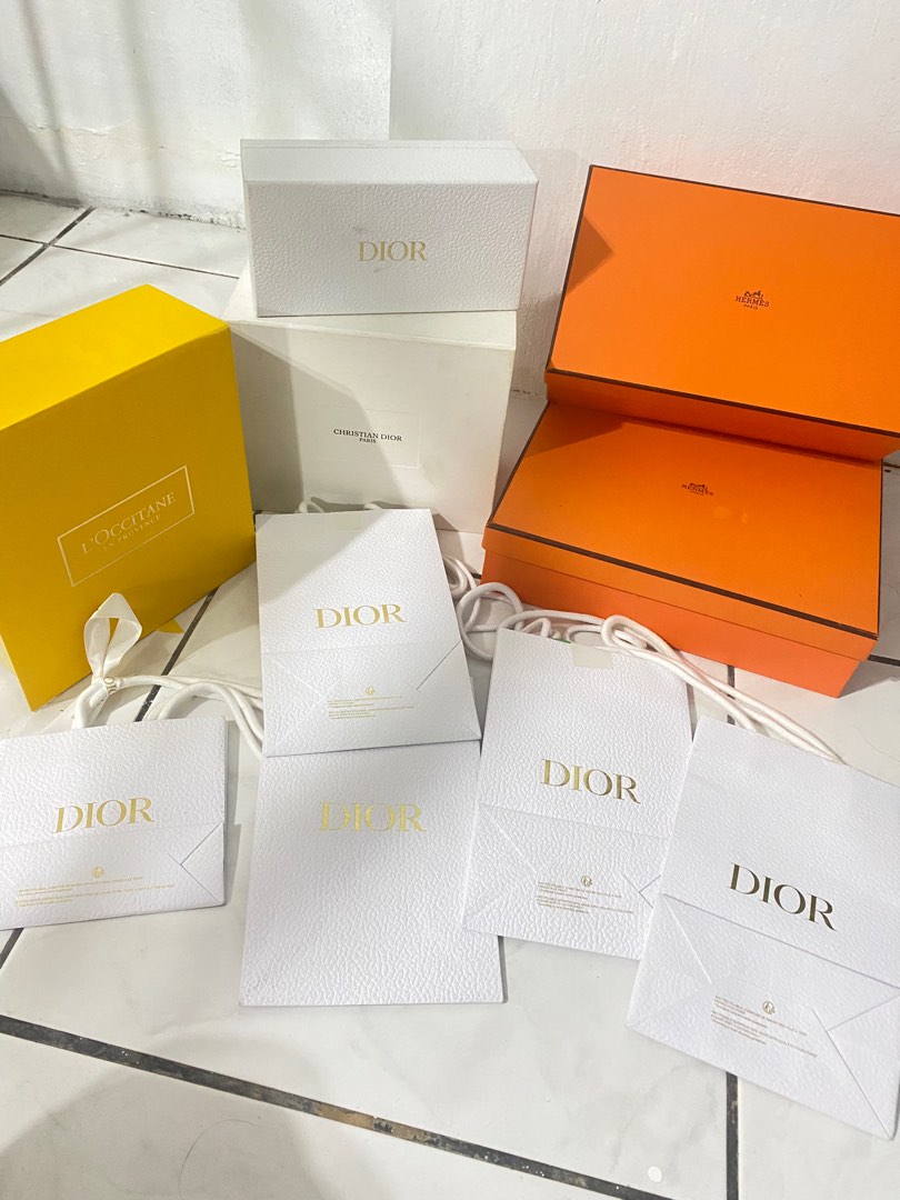 Dior Hermes etc boxes and paper bags, Luxury, Accessories on Carousell
