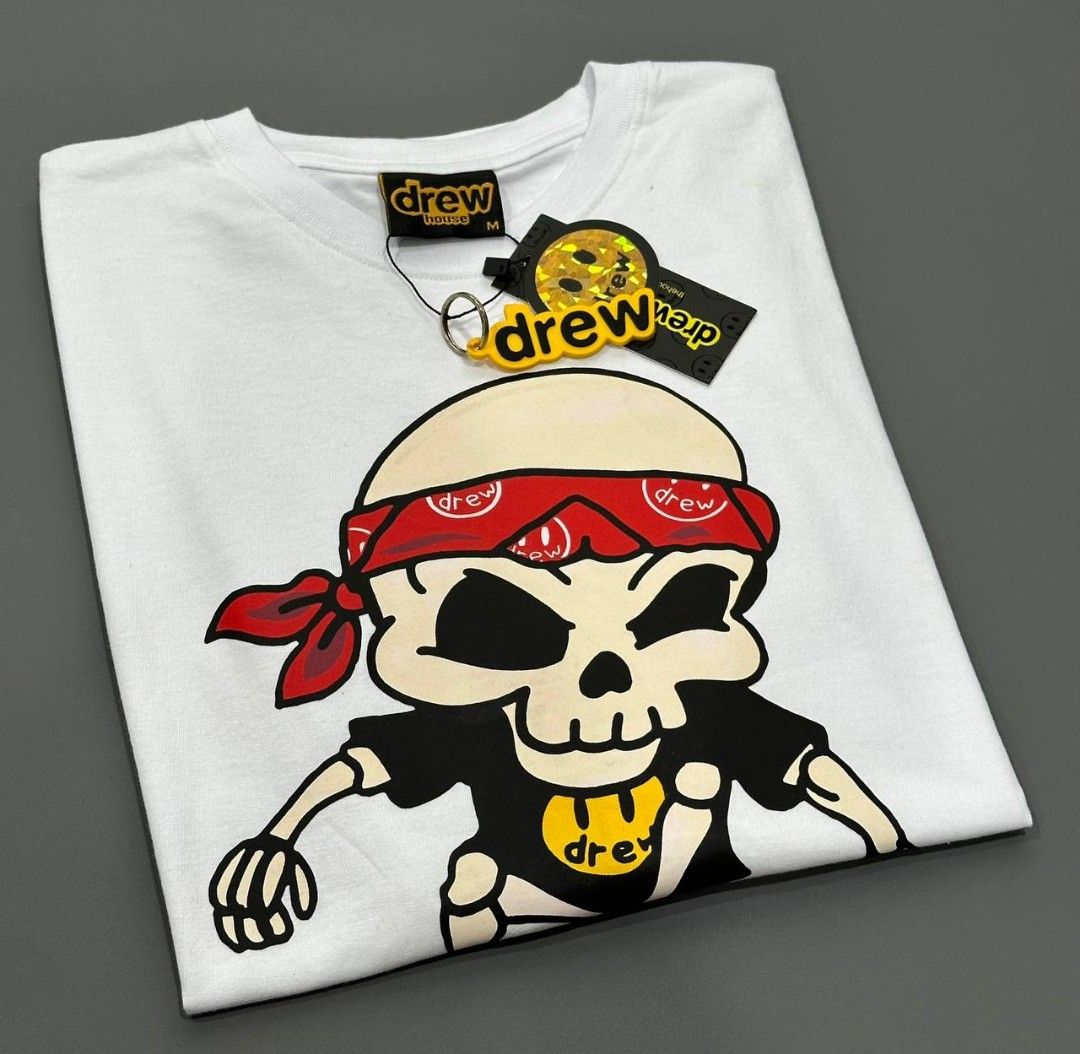 Drew Logo Oversized Tshirt, Fesyen Wanita, Pakaian Wanita, Atasan di ...