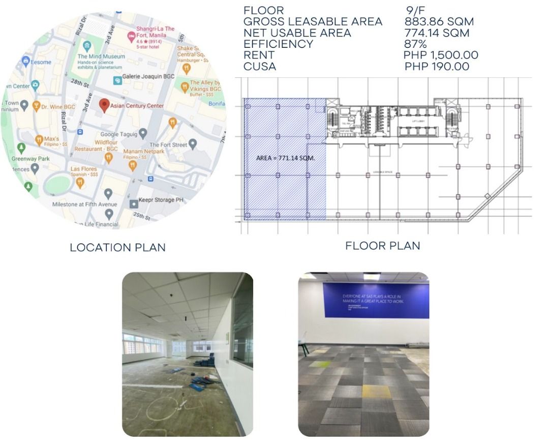 FOR LEASE: Office Space in Asia Century Center BGC, Property, Rentals ...
