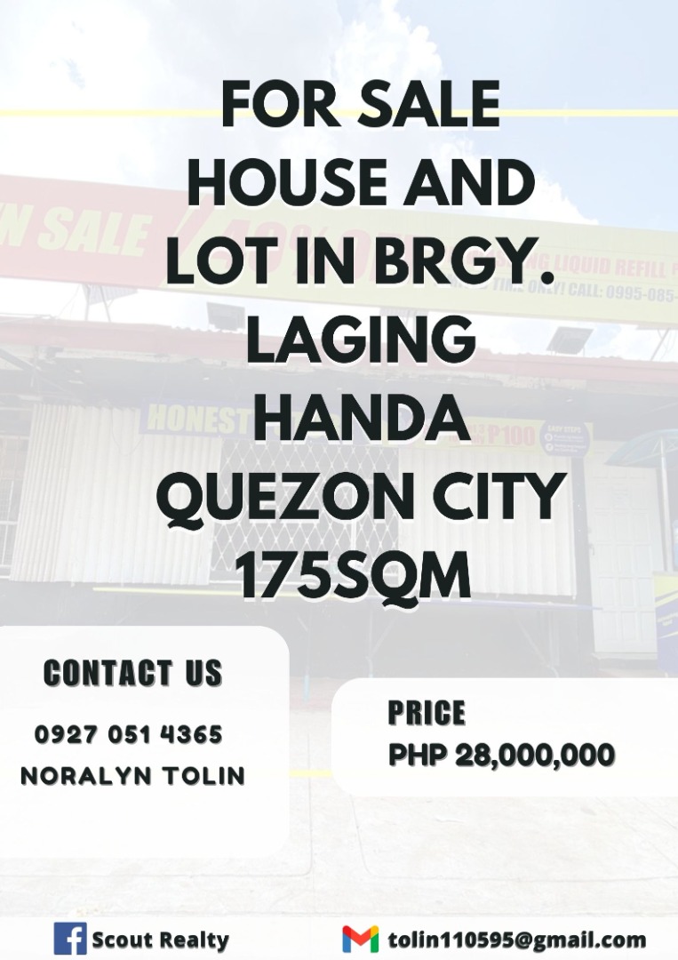 FOR SALE HOUSE AND LOT IN BRGY. LAGING HANDA QUEZON CITY 175SQM ...