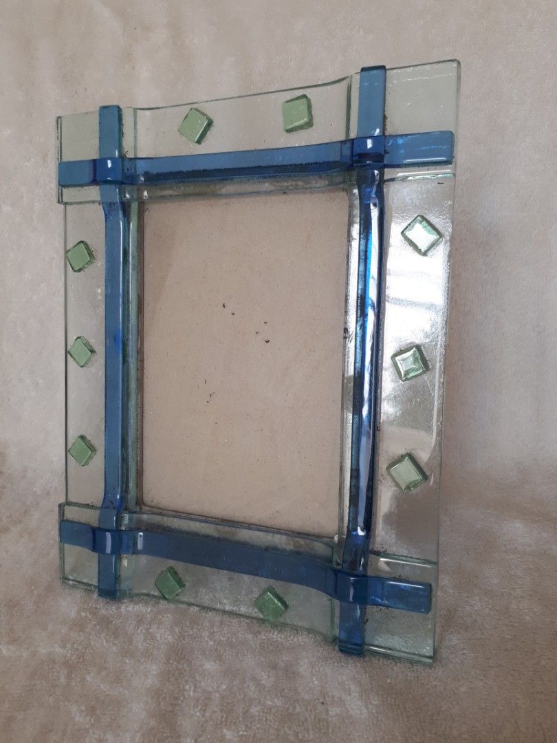 Frame Foto Kaca Tekstur Unik, Antik, Pajangan di Carousell