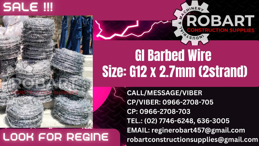 GI Barbed Wire Size: G12 x 2.7mm (2strand), Commercial & Industrial ...