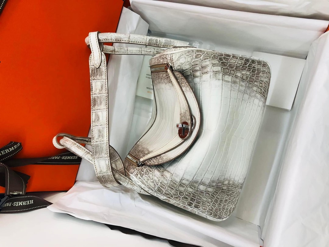 Hermes Lindy in Himalayan Crocodile, Luxury, Bags & Wallets on Carousell