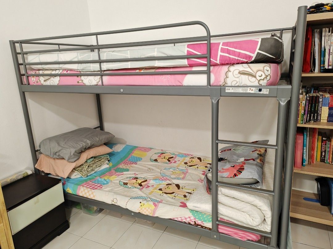 Katil dua tingkat Ikea double bed, Furniture & Home Living, Furniture ...