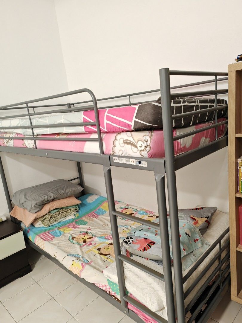Katil dua tingkat Ikea double bed, Furniture & Home Living, Furniture ...