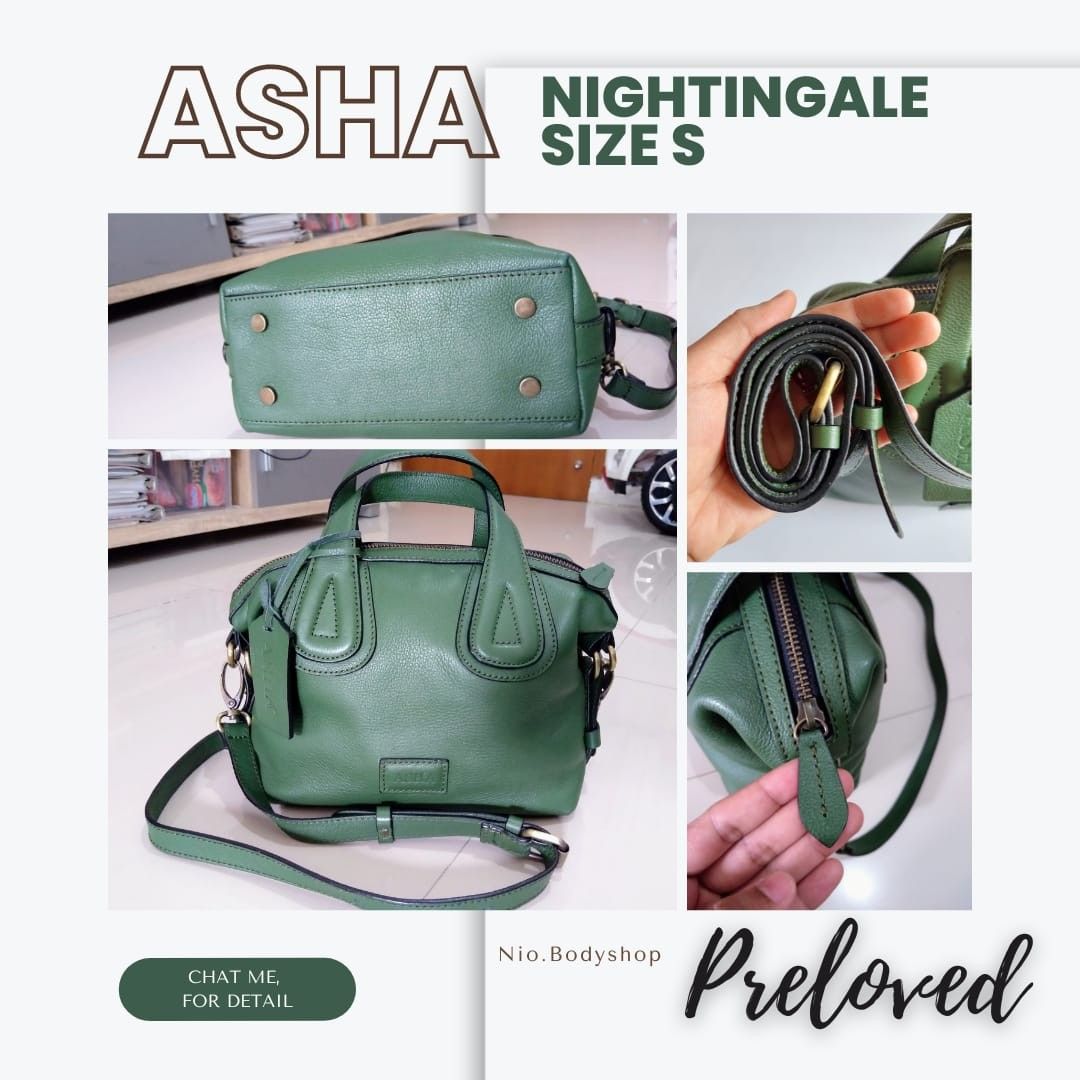 NIGHTINGALE size S. TAS KULIT ASLI (ASHA LEATHER BAG), Fesyen Wanita ...