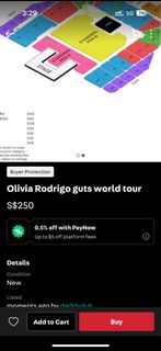 Olivia Rodrigo Guts Tour Ticket Cat 2, Tickets & Vouchers, Event ...