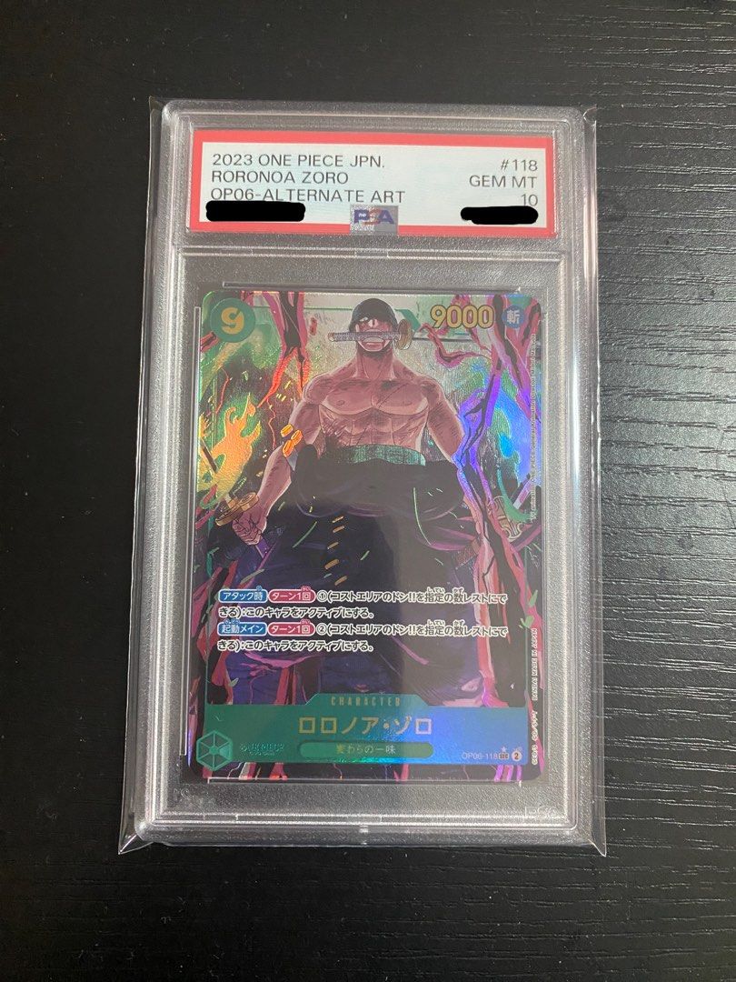 PSA 10 Zoro Roronoa PSec Sec AA Secret Rare Alternate Art One Piece OP-06 OP06 OP6 Wings of ...
