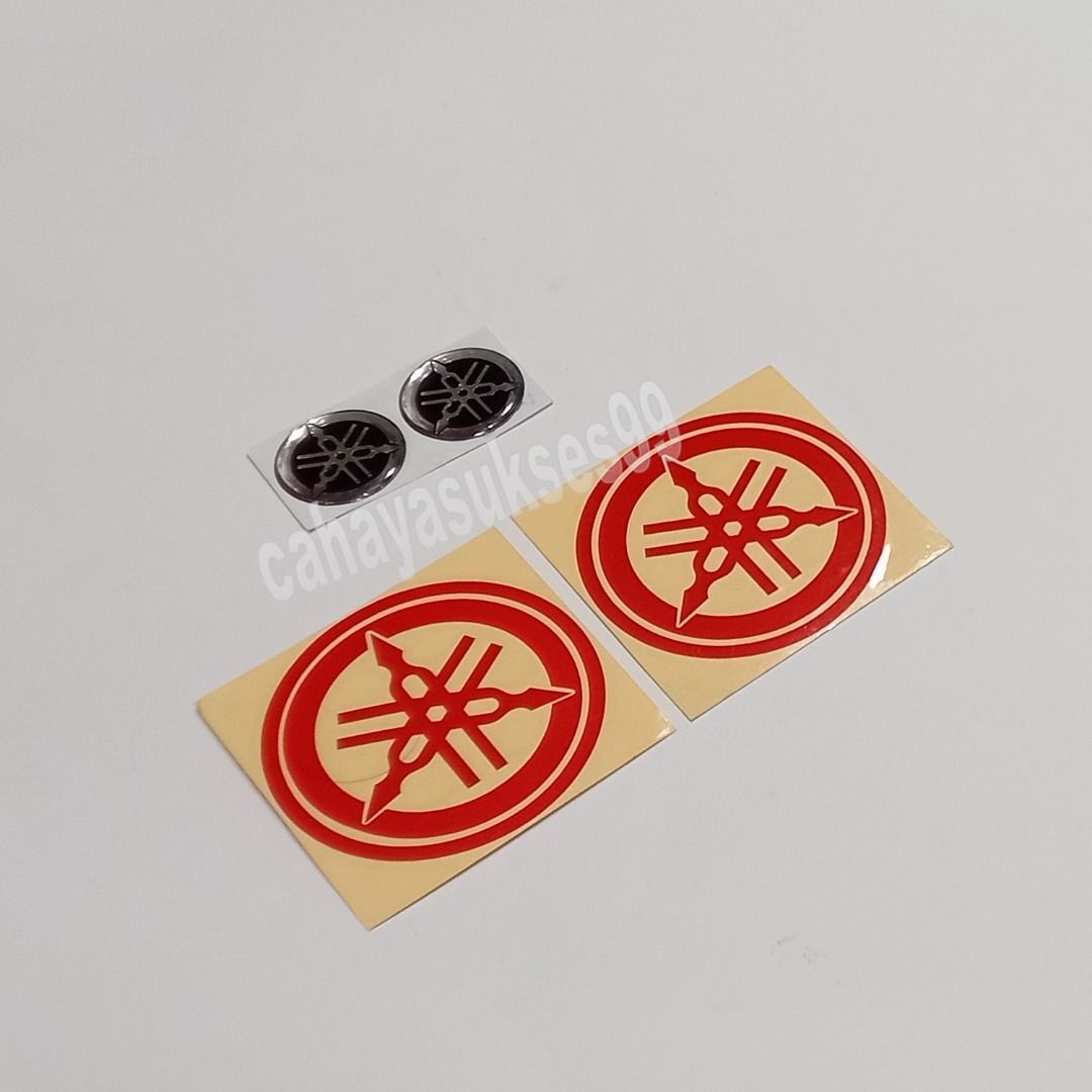 Sticker Timbul Logo Yamaha Bulat Kecil 3cm Stiker Emblem Motor Cutting ...
