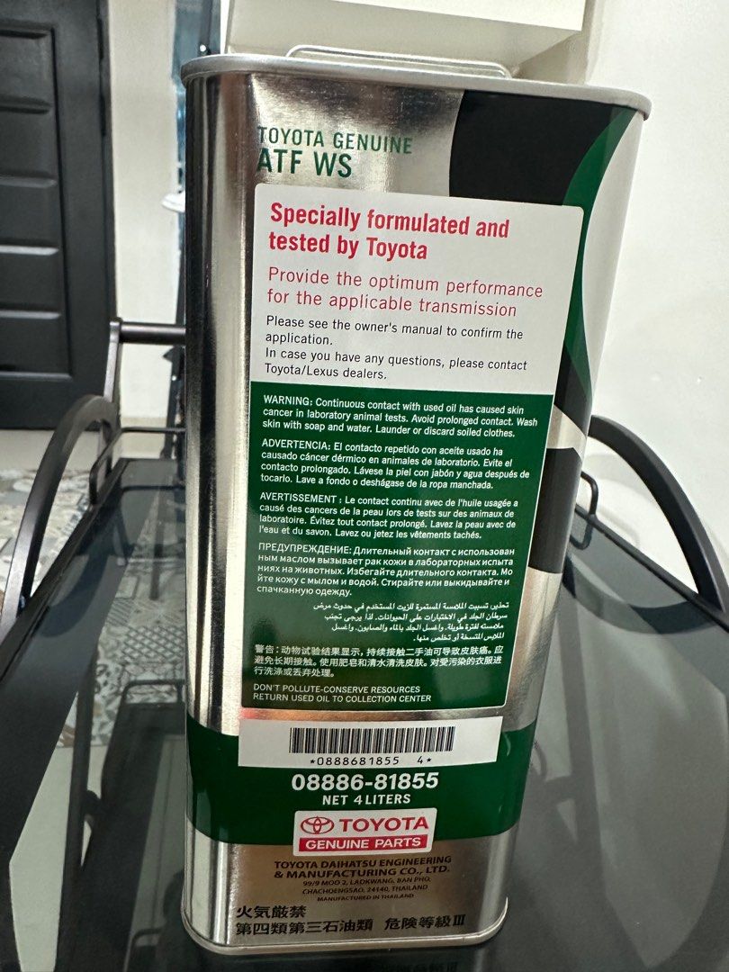 Toyota WS ATF Fluid, Auto Accessories on Carousell